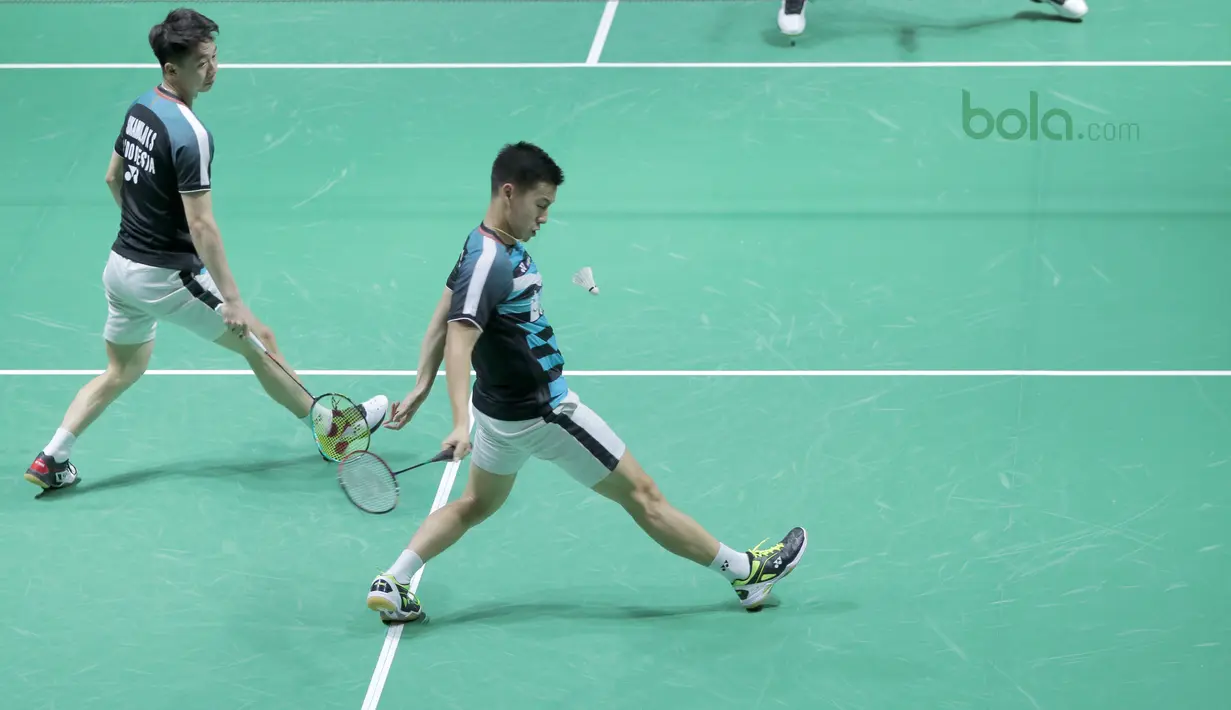 FOTO: Kevin Sanjaya / Marcus Gideon Melangkah Mulus ke Final Indonesia Open 2018 - Ragam Bola.com
