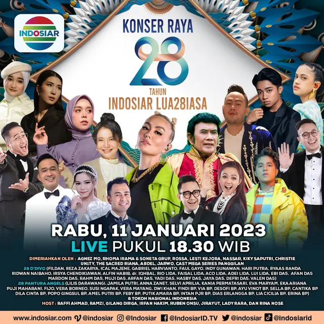 Semarak Konser Raya 28 Tahun INDOSIAR LUA28IASA, Ada Rhoma Irama Nyanyi ...