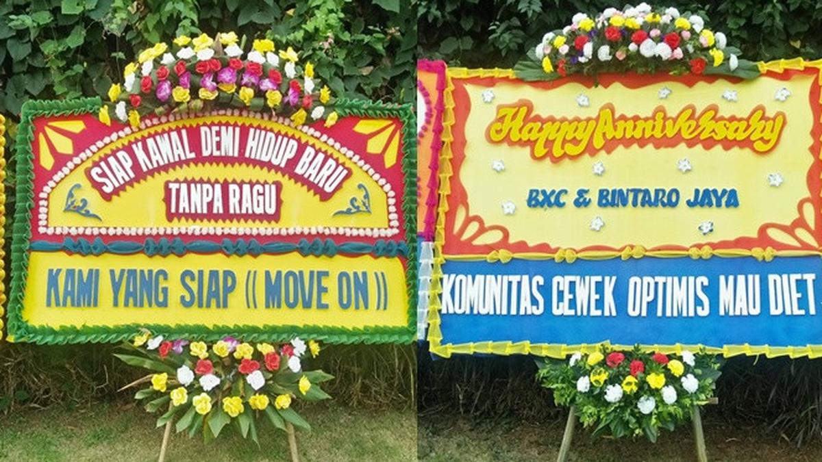 6 Karangan Bunga Ini Nama Pengirimnya Nyeleneh Banget, Bikin Tepuk ...