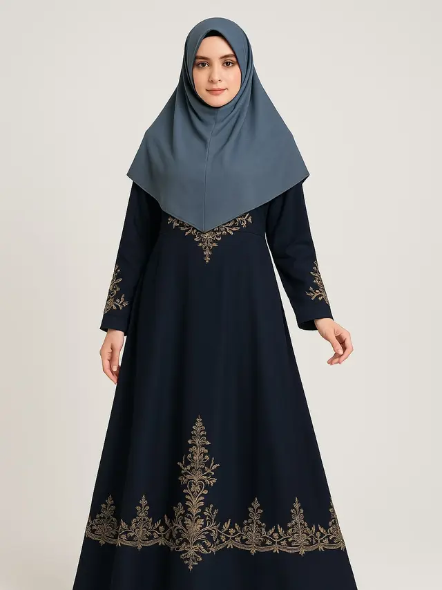 10 Inspirasi Model Gamis Syari A-Line Terbaru yang Sedang Digemari ...