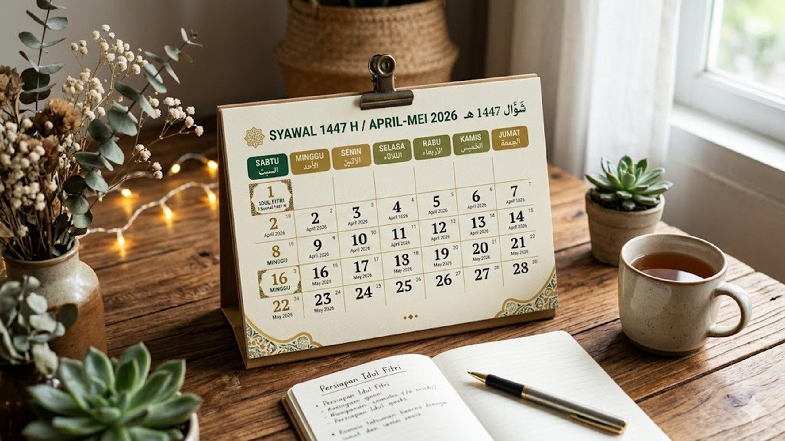 Hari Ini Tanggal Berapa Syawal? Cek Kalender Hijriah 1447 H Lengkap