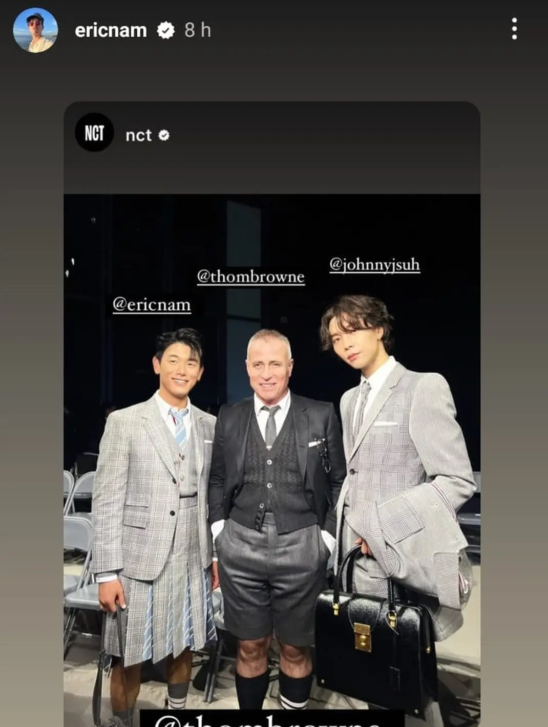 Eric Nam Melenggang Pakai Rok ke Peragaan Busana Thom Browne di New ...