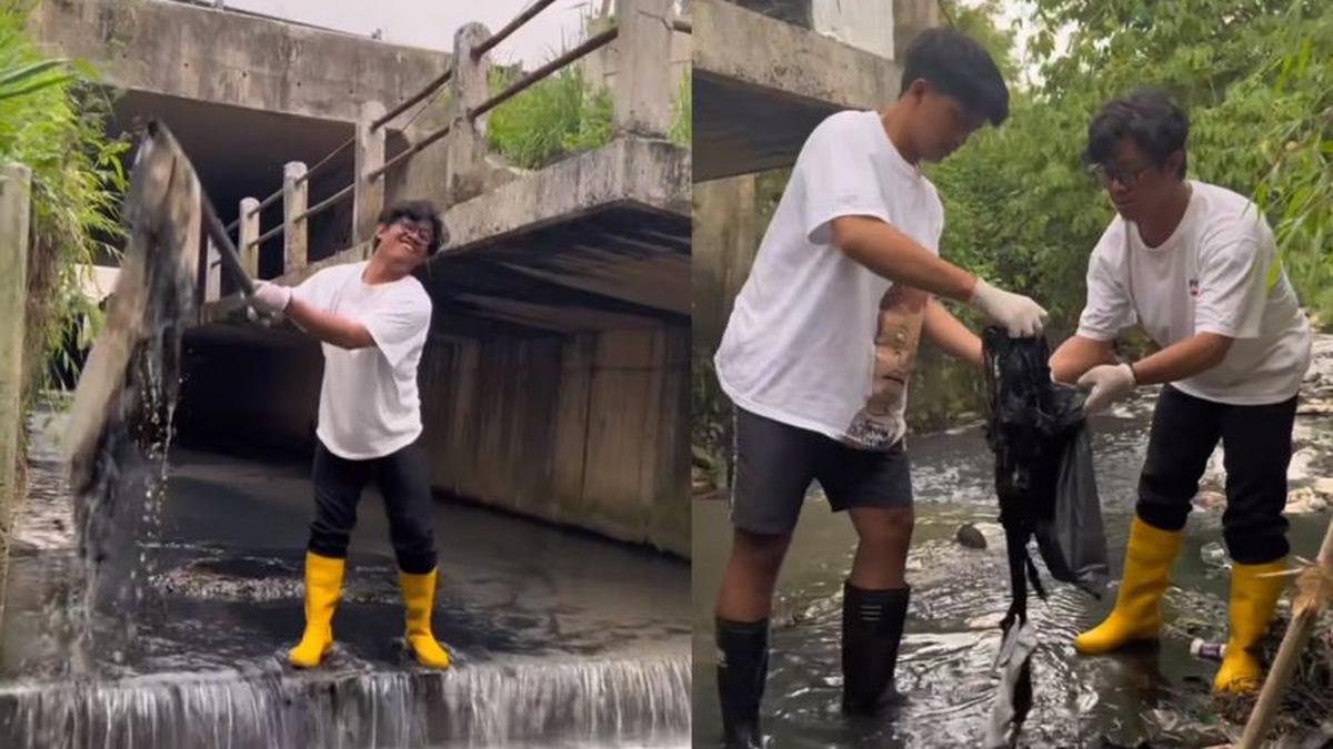 Aksi Sekelompok Pemuda Bersihkan Sampah di Sungai Viral di TikTok ...