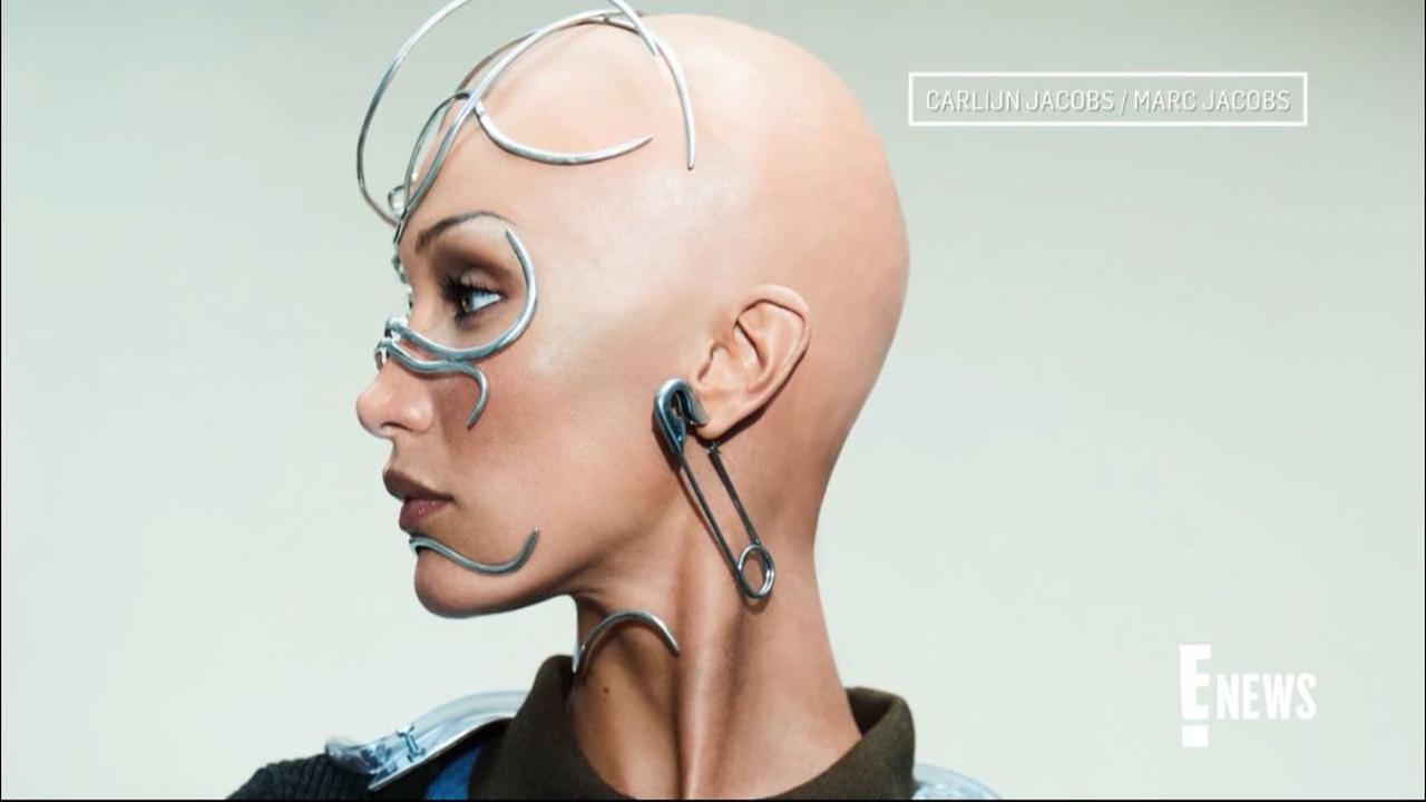 Bella Hadid Tampil Berkepala Plontos Full-Cyborg Saat Jadi Model Mark ...