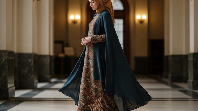 8 Model Gamis Batik Plus Outer Cape Elegan yang Cocok di 2026, Stylish dan Kekinian