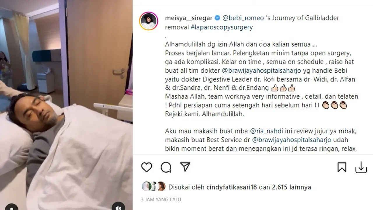 Meisya Siregar Ungkap Persiapan Operasi Empedu Bebi Romeo Cuma Setengah ...