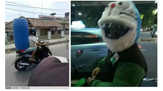 7 Potret Barang Pengganti Helm Ini Bikin Geleng Kepala - Hot Liputan6.com