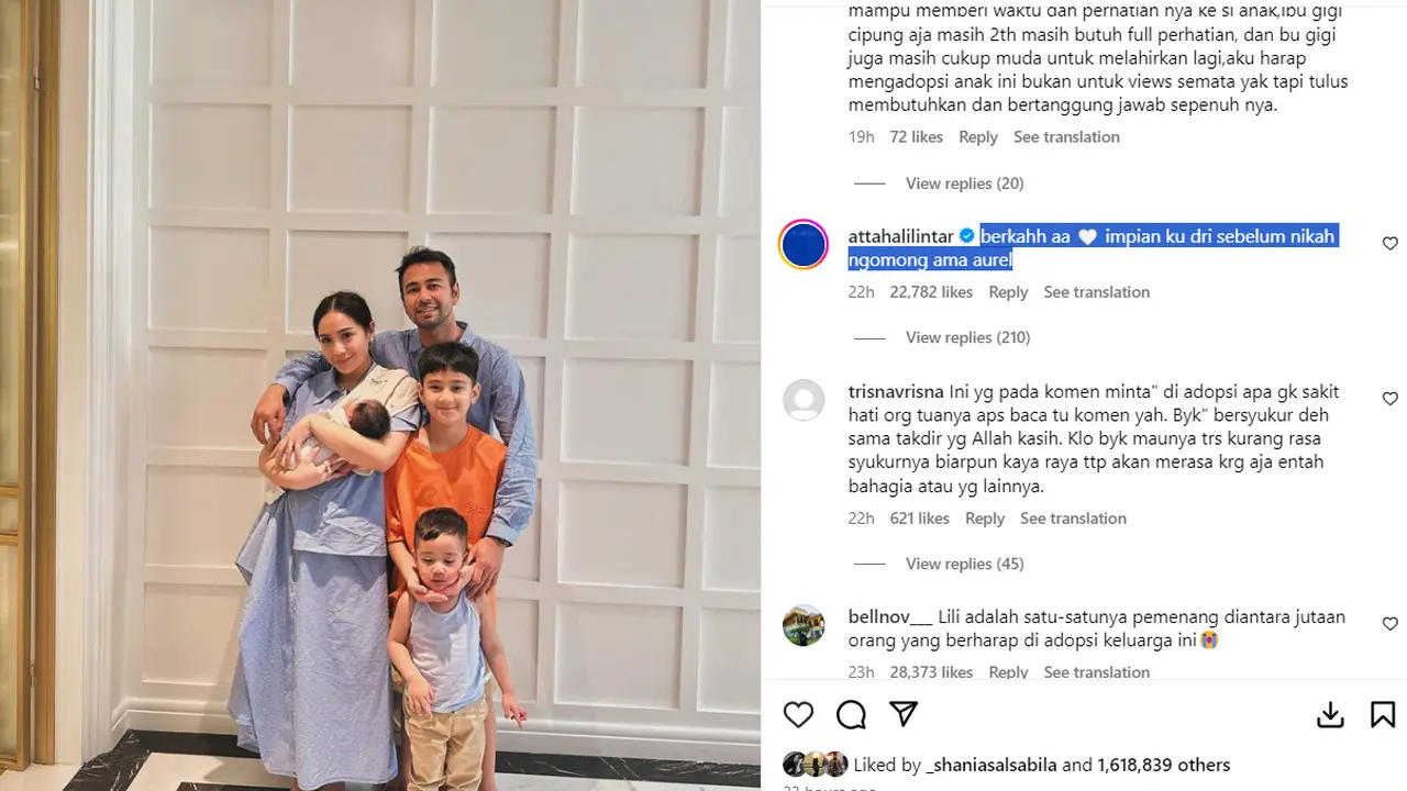 Nagita Slavina dan Raffi Ahmad Diduga Adopsi Bayi Lily, Ketahui Syarat Angkat Anak Harus Sehat ...