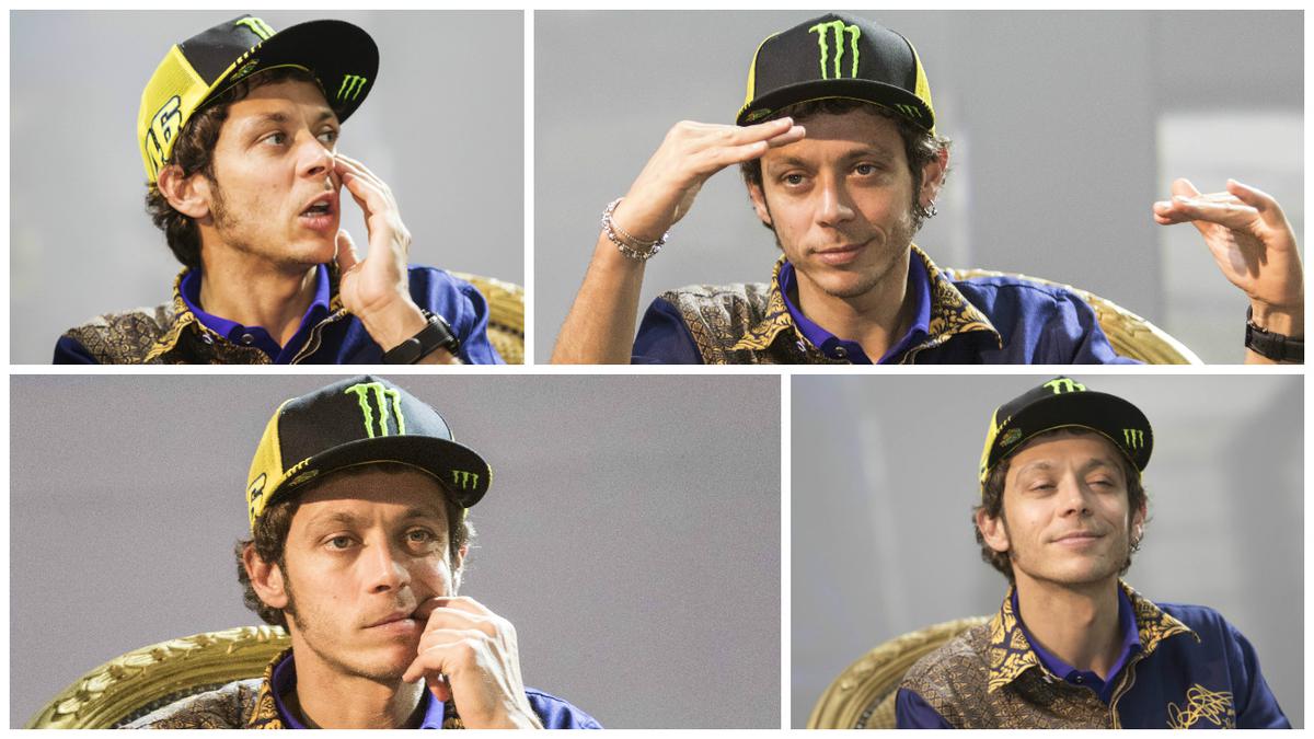 Mimik Lucu Valentino Rossi Saat Peluncuran Motor Baru Yamaha di Bali