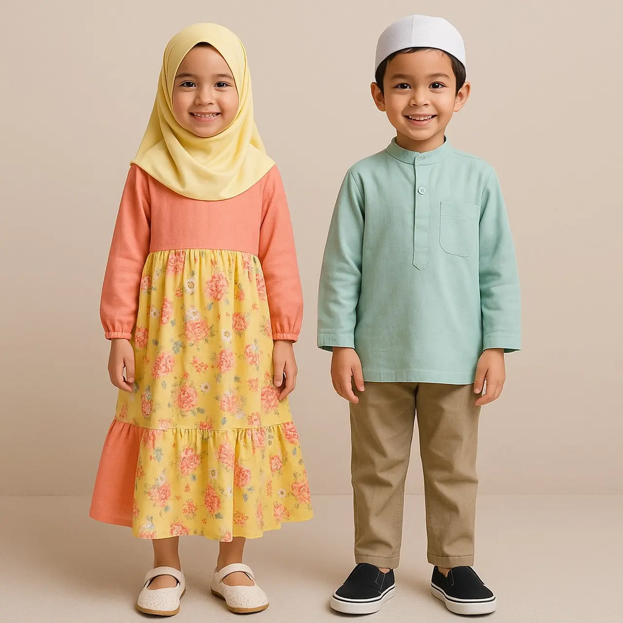 7 Potret Model Gamis Anak Kombinasi, Padupadan Ini Bikin Putra Putri ...