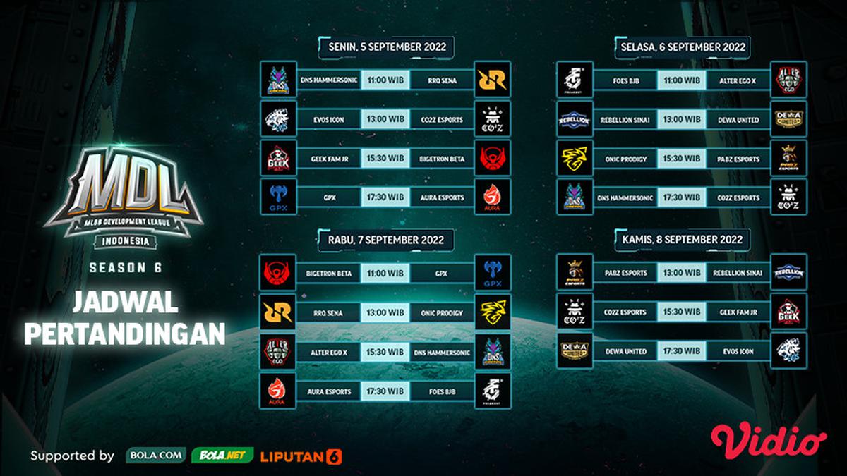 Link Live Streaming MDL ID Season 6 Matchweek 5 di Vidio 5-8 September 2022 - Tekno Liputan6.com