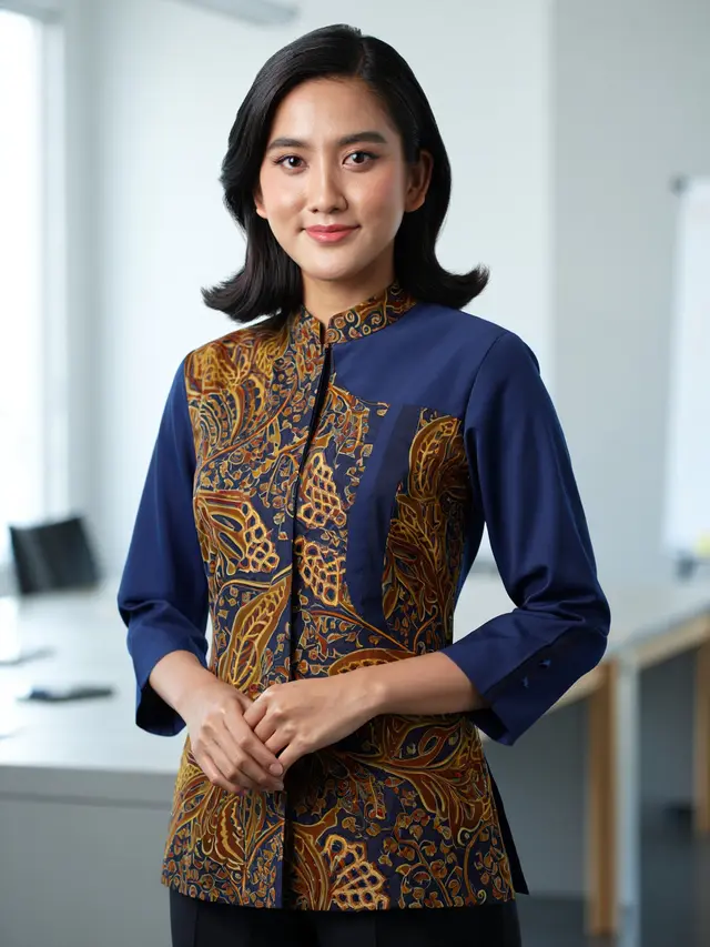 9 Pilihan Blouse Batik Wanita Kerja Model Simple Elegan, Cocok untuk ...
