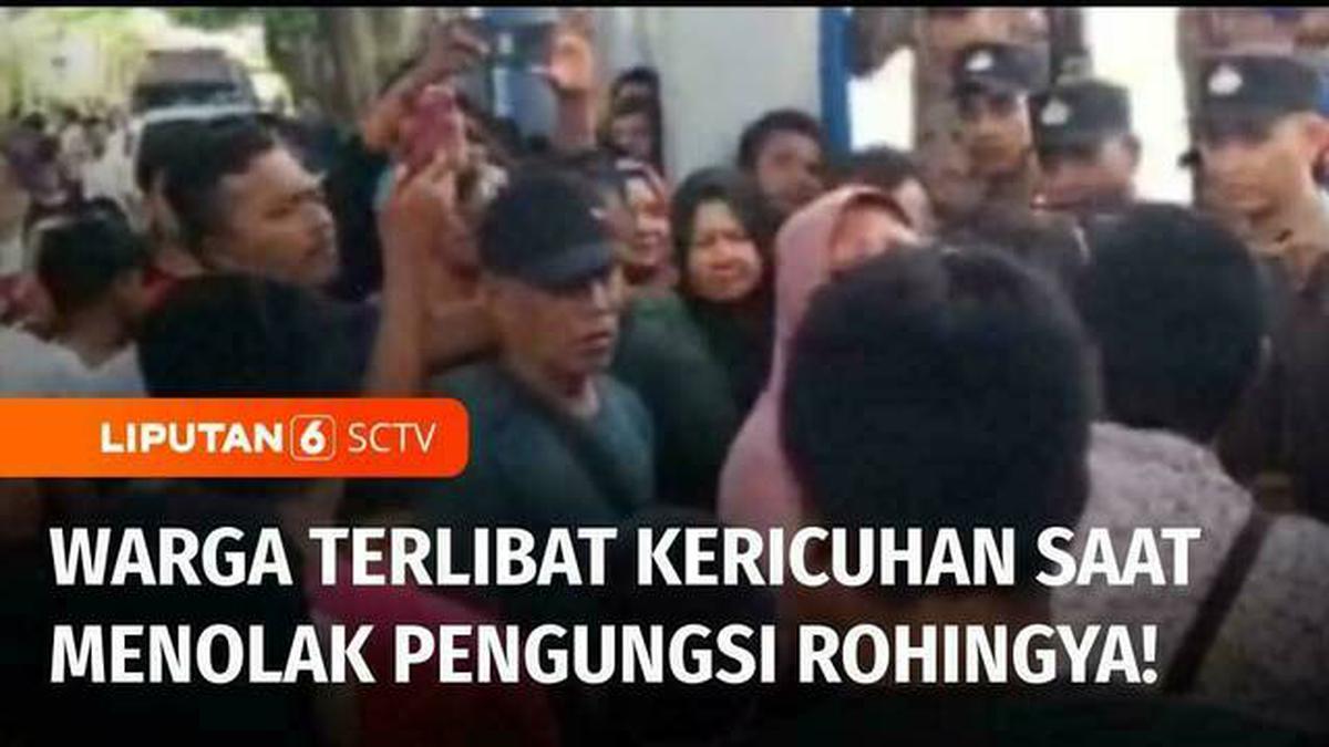 VIDEO: Tolak Pengungsi Rohingya, Warga di Aceh Terlibat Aksi Saling Dorong dengan Polisi - TV ...