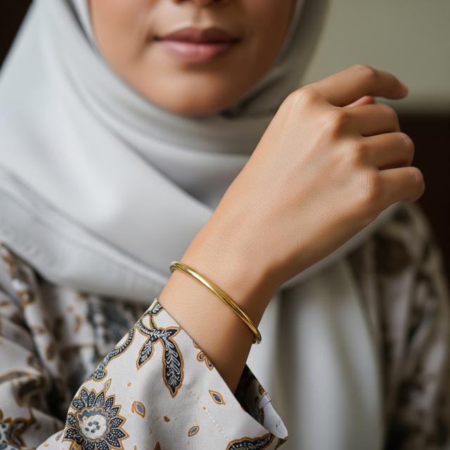 9 Model Gelang Emas Bangle Simple untuk Acara Pengajian, Tampil Anggun