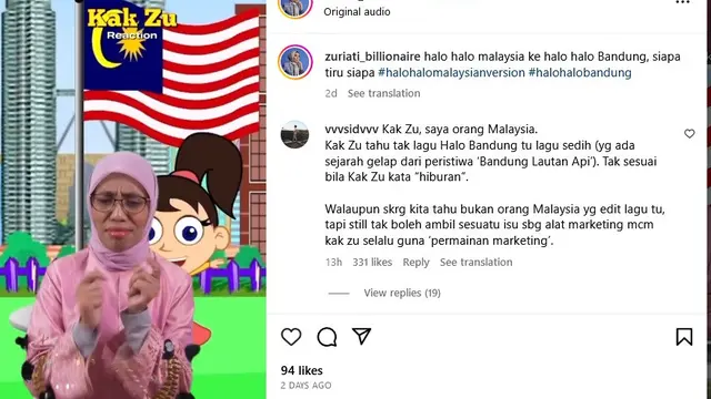 Selebgram Asal Malaysia Buat Klarifikasi Usai Sebut Lagu Hello Kuala Lumpur Hanya Hiburan dan ...
