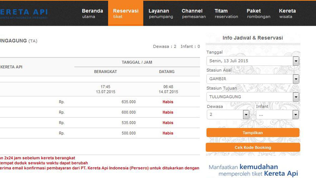 Keabisan Tiket Kereta Api Online? Kejar di Tempat ini - Lifestyle ...