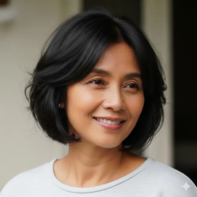 9 Potongan untuk Rambut Tebal Pendek Tanpa Terlihat Ngembang untuk Ibu ...