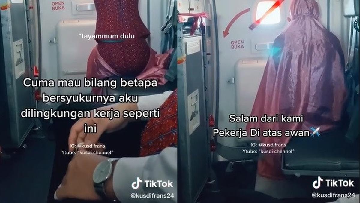 Viral Video Pramugari Salat di Pesawat, Banjir Pujian Warganet ...