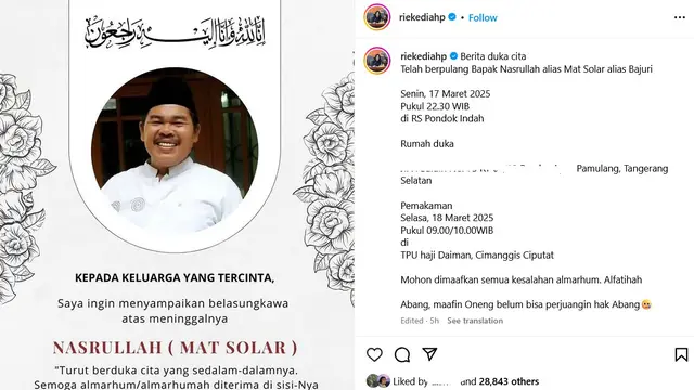 Mat Solar Bintang Bajaj Bajuri Meninggal Dunia, Rieke Diah Pitaloka ...