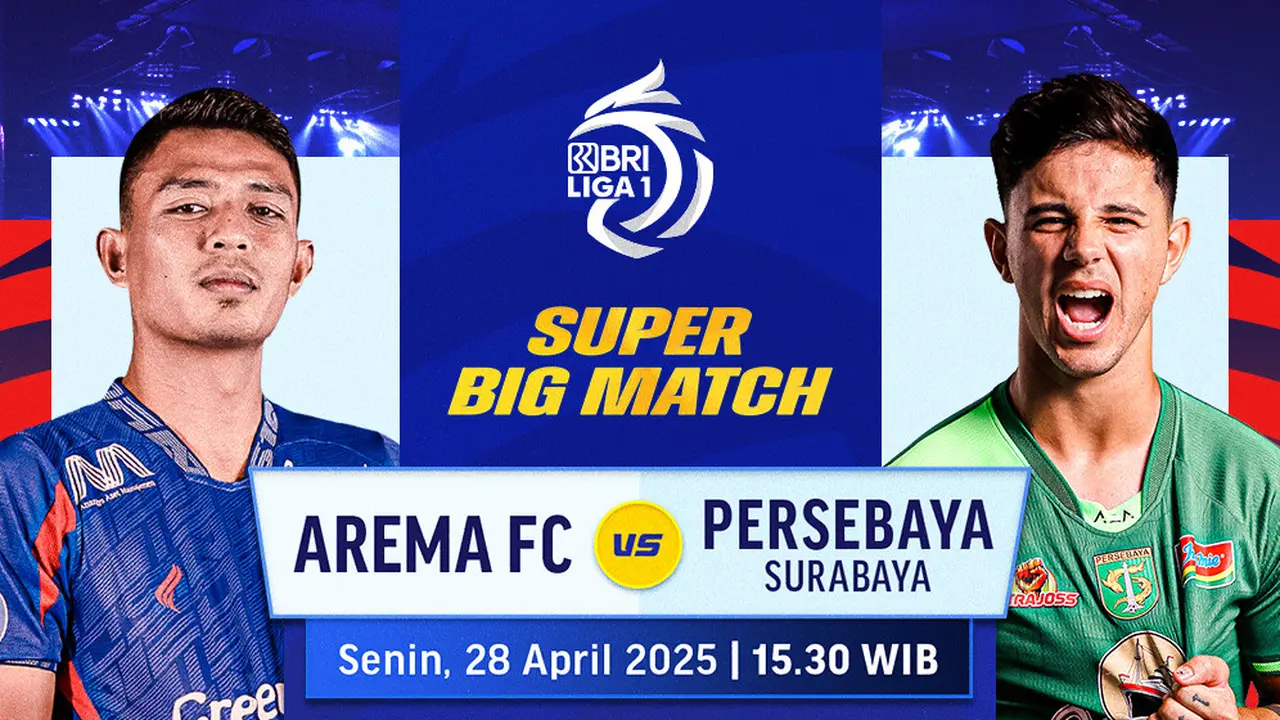 Link Live Streaming Super Big Match BRI Liga 1: Arema FC vs Persebaya Surabaya di Vidio ...