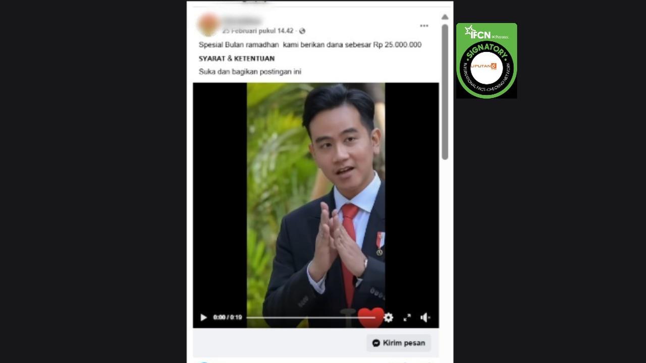 Cek Fakta: Tidak Benar Video Gibran Umumkan Bantuan Dana Spesial ...
