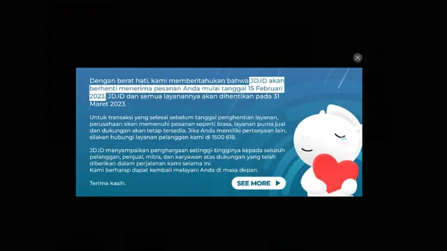 E-Commerce JD.ID Umumkan Akan Tutup pada 31 Maret 2023 - Regional Liputan6.com