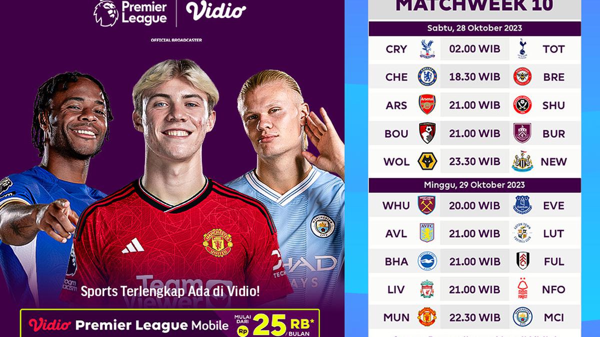 Jadwal dan Link Streaming Premier League Matchweek 10