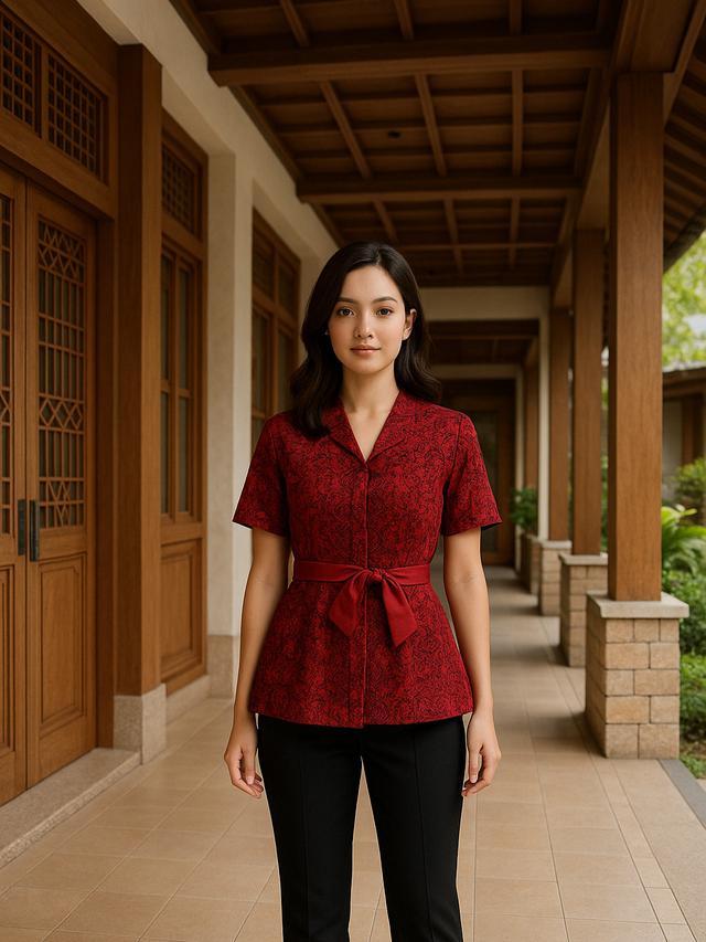 7 Pilihan Model Batik Warna Merah yang Elegan untuk Wanita
