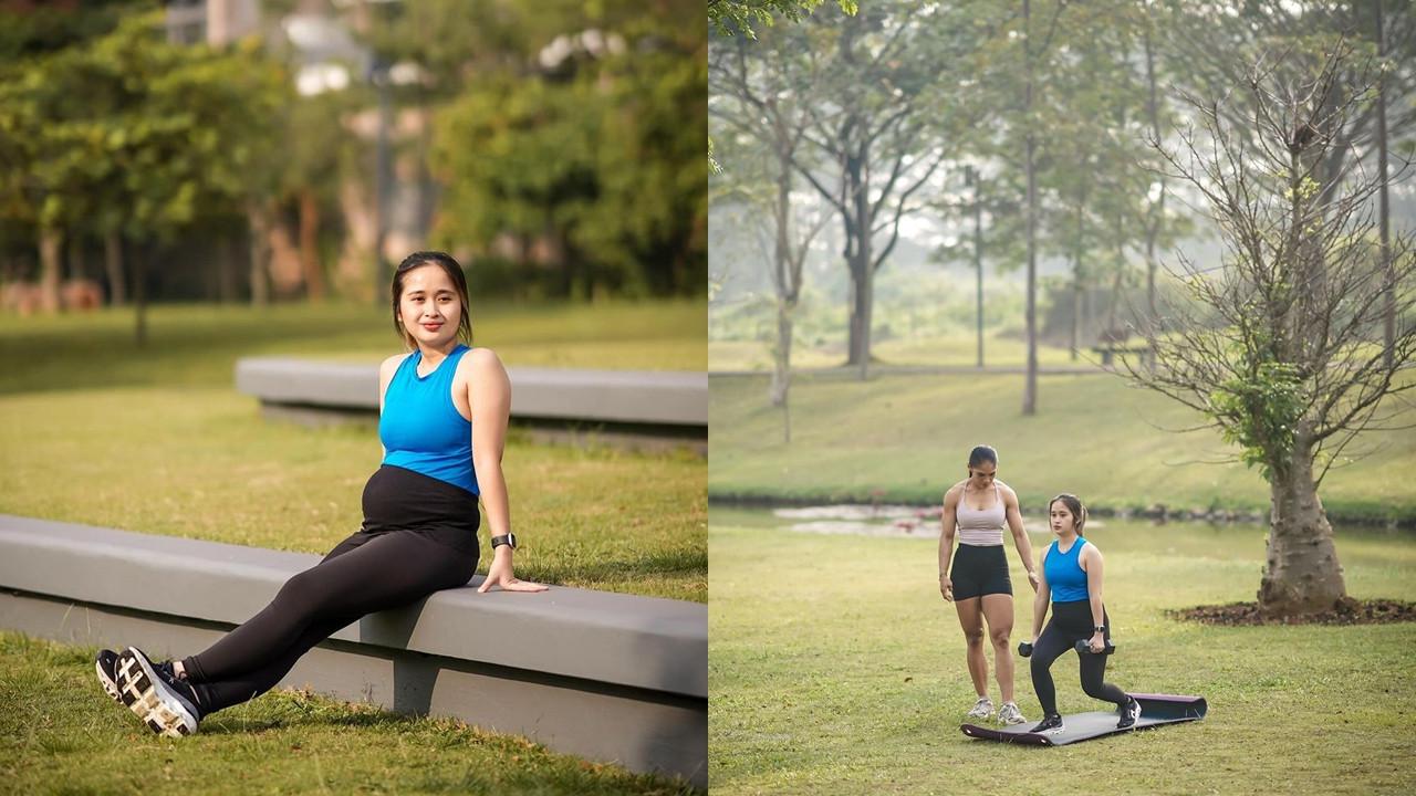 7 Potret Gritte Agatha Nge-Gym di Tempat Outdoor Saat Hamil, Segera ...