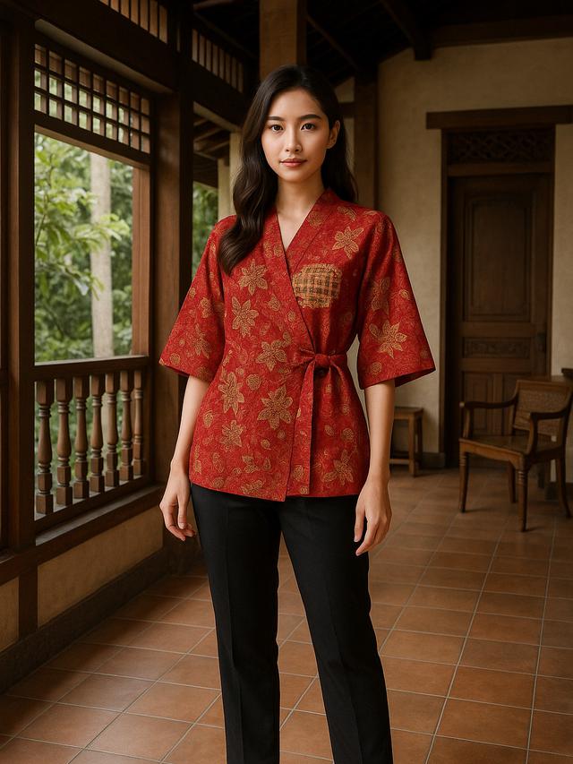 7 Pilihan Model Batik Warna Merah yang Elegan untuk Wanita