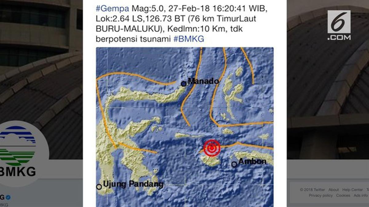 VIDEO: Gempa 5,0 SR Getarkan Maluku - Regional Liputan6.com