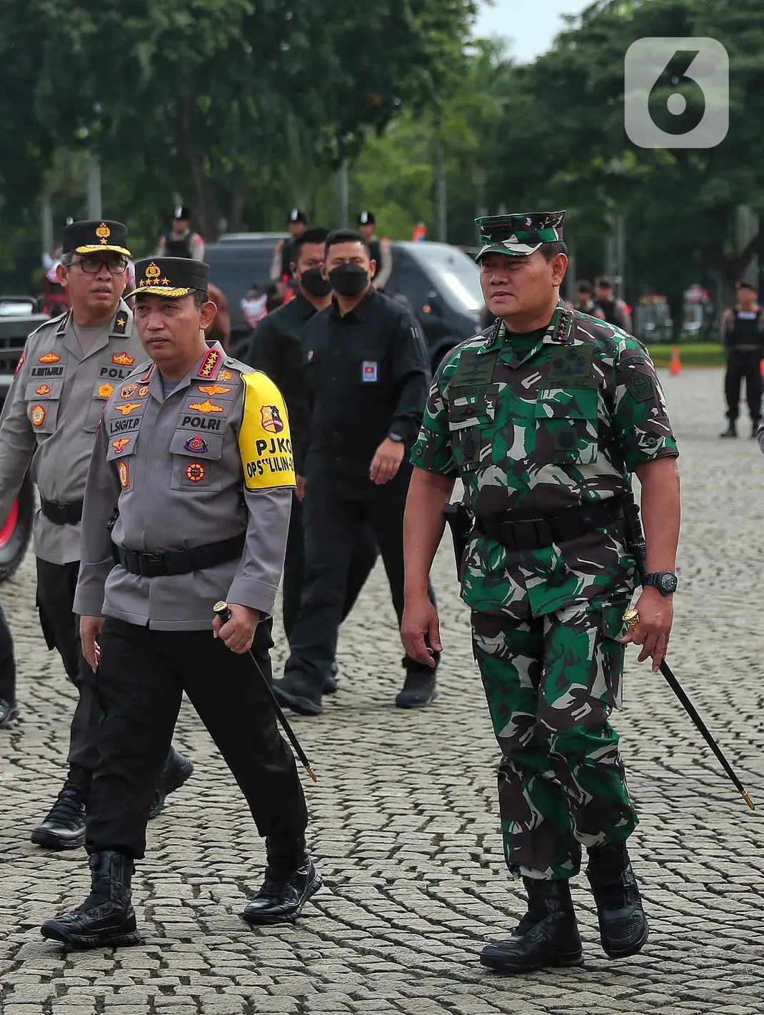 Panglima TNI dan Kapolri Pimpin Apel Operasi Lilin 2022 di Monas - Foto Liputan6.com