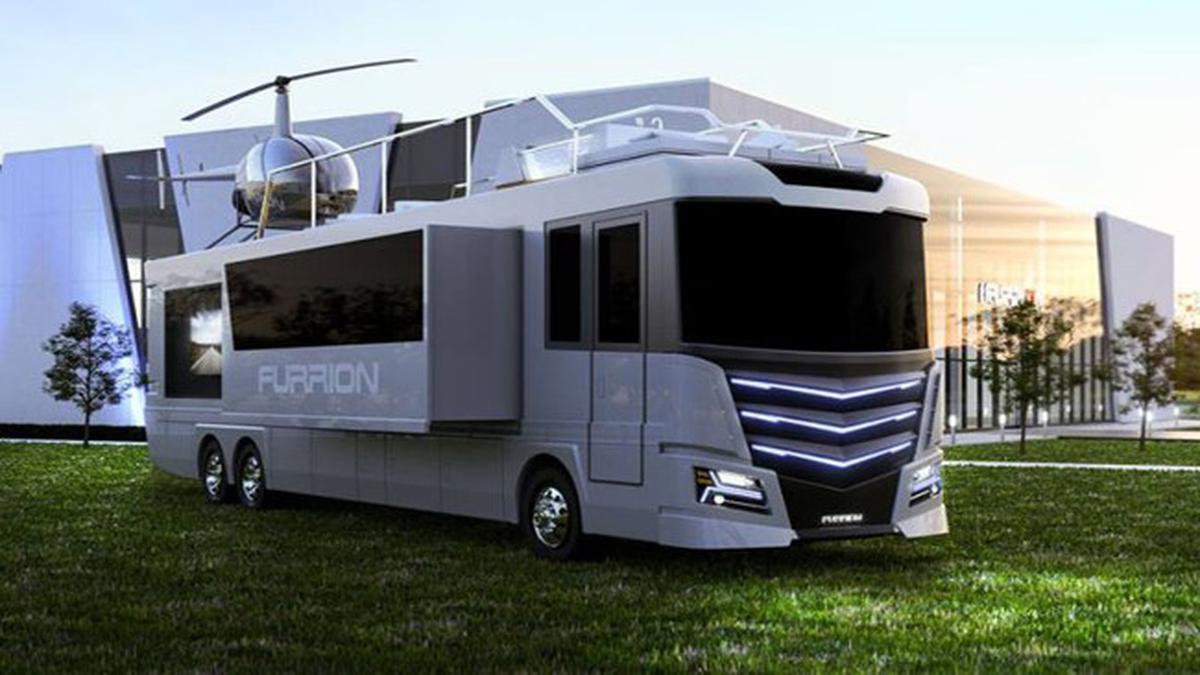 Furrion Elysium RV, Mobil Rumah yang Dilengkapi Helikopter
