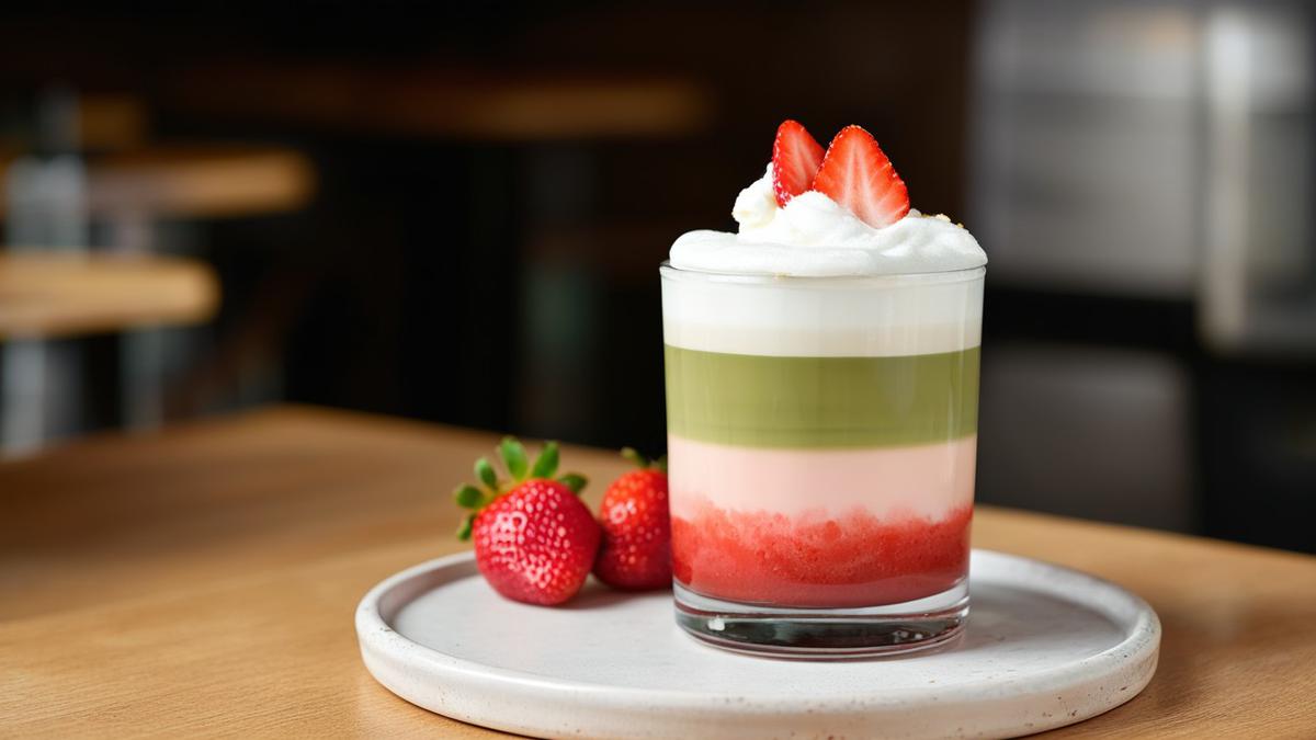 Resep Strawberry Matcha Cloud Kekinian ala Kafe