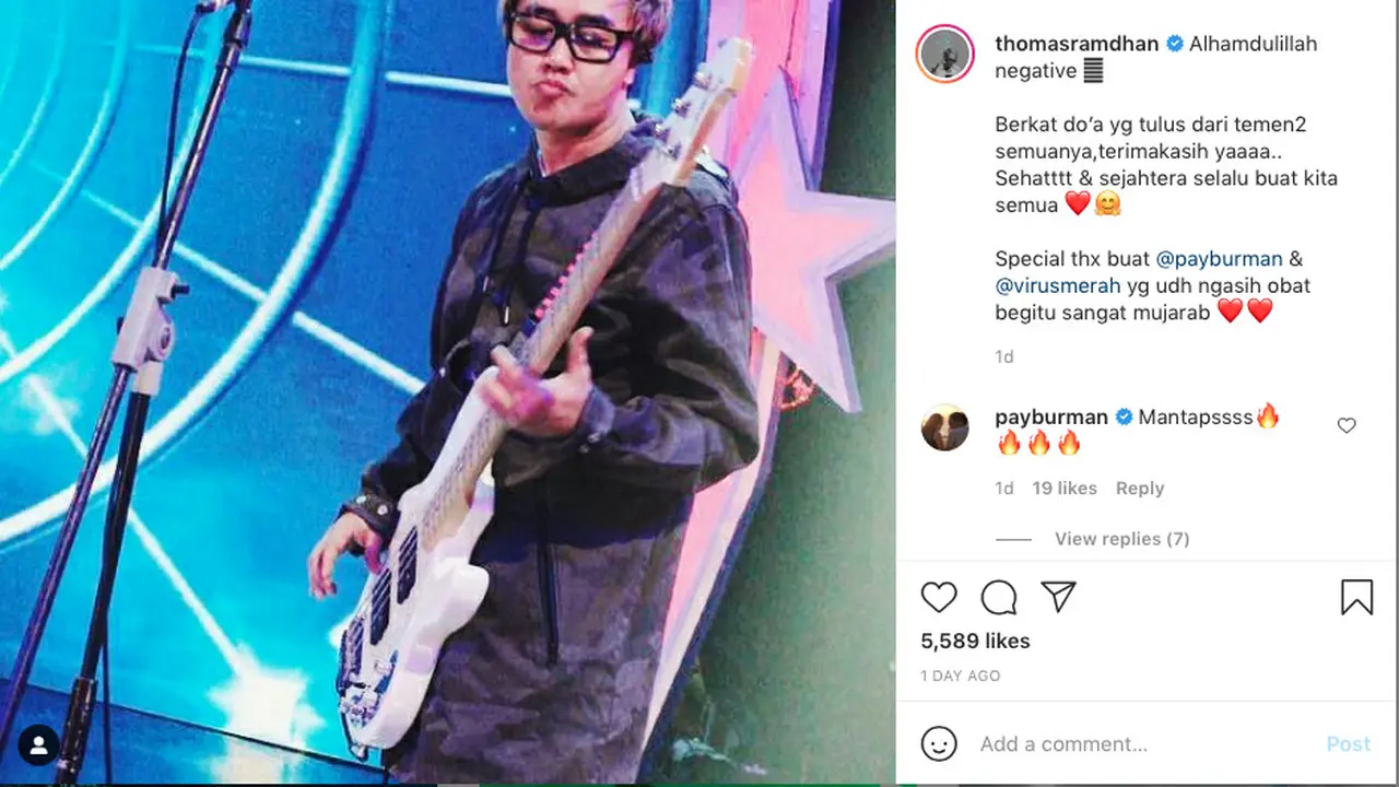 Gitaris GIGI Band, Thomas Ramdhan Sembuh dari Covid-19 - ShowBiz ...