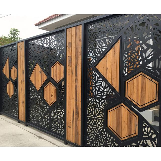 7 Ide Pagar Besi Kombinasi Kayu Daur Ulang, Tampilan Rustic Modern yang ...