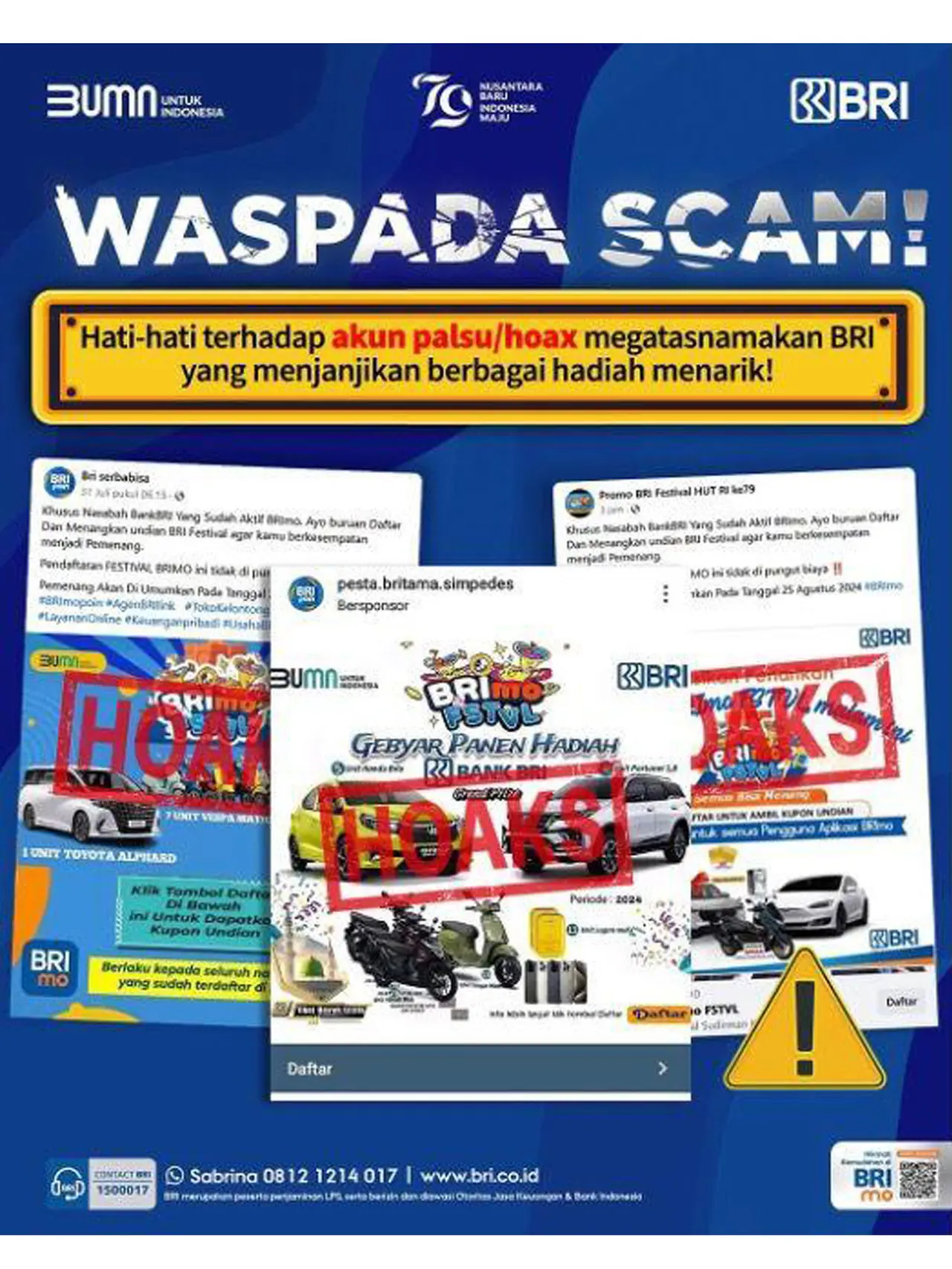 Waspadai Penipuan Undian Berhadiah BRImo FSTVL, Kenali Perbedaan yang Asli dan Palsu - Cek Fakta ...