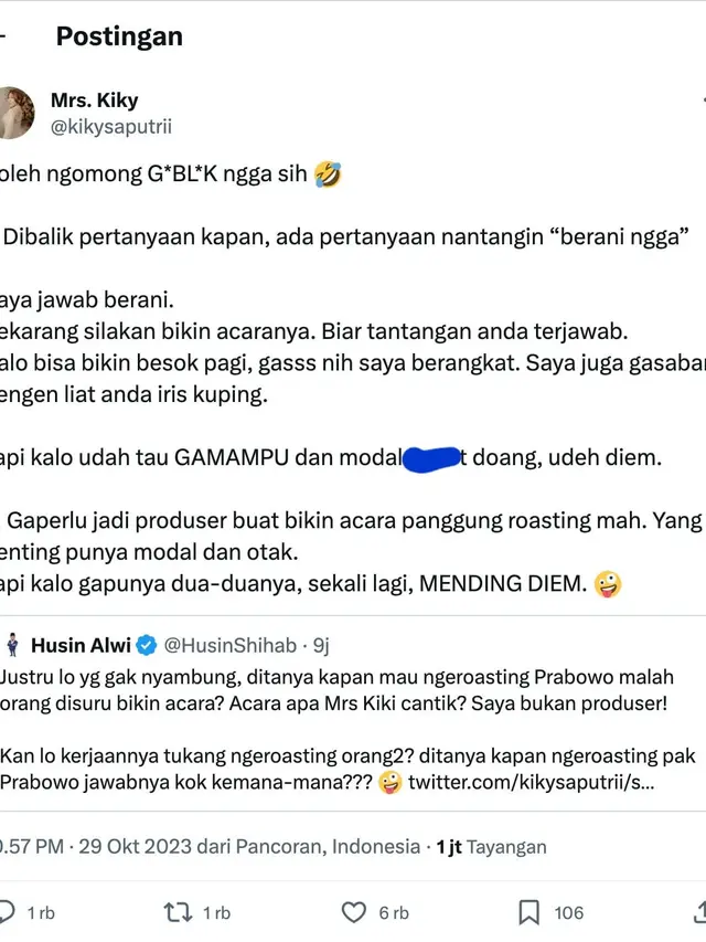 Kiky Saputri Ngaku Berani Roasting Prabowo: Kalau Bisa Bikin Besok Pagi, Gas Saya Berangkat ...