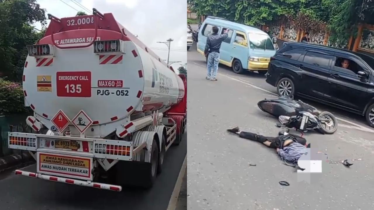 Mahasiswa Tewas Terlindas Truk Tangki di Underpass Unila Bandar Lampung