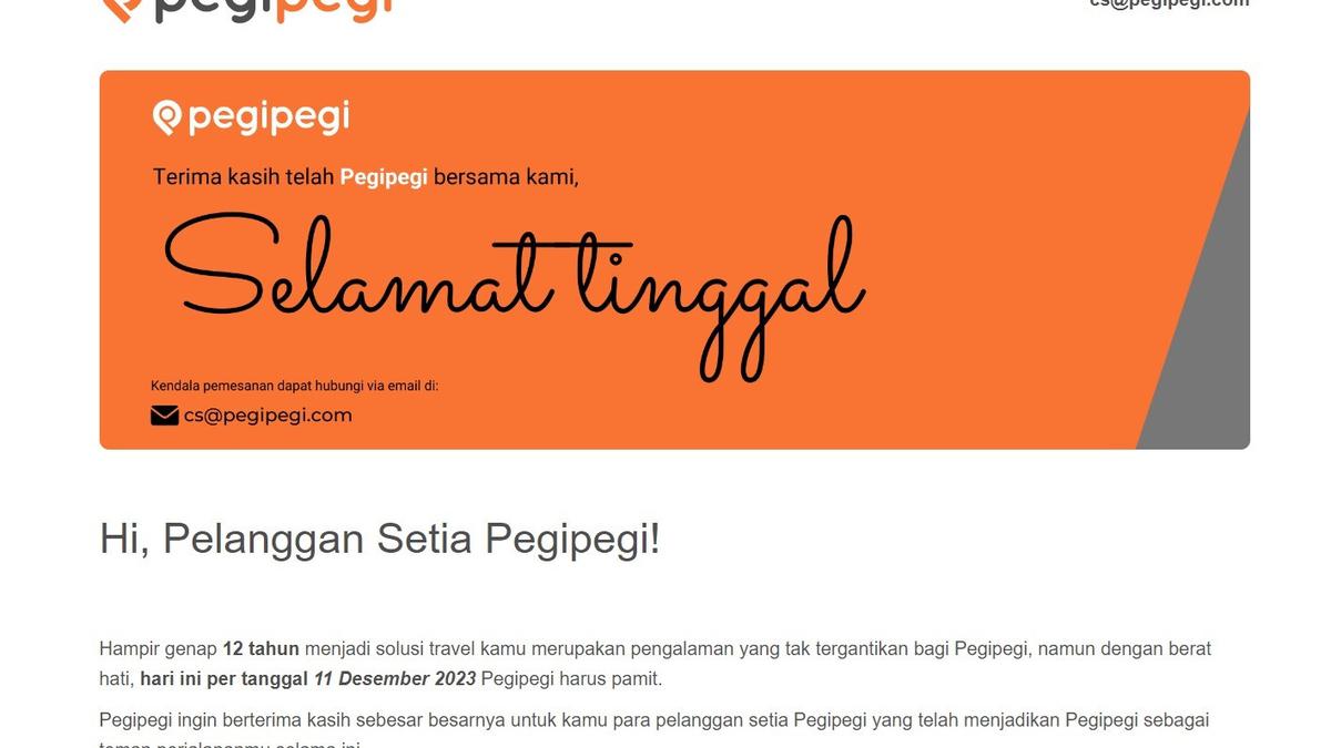 Pegipegi Tutup Setelah 12 Tahun Beroperasi