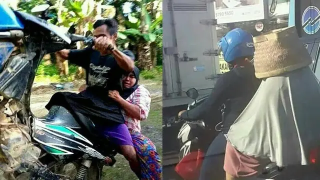 6 Tingkah Pengendara Motor Bonceng Emak-Emak Ini Bikin Elus Dada - Hot Liputan6.com