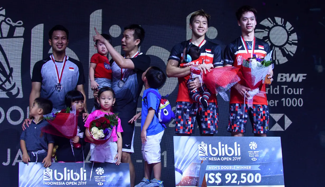 FOTO: Kegembiraan Kevin / Marcus Juara Indonesia Open 2019 - Foto ...