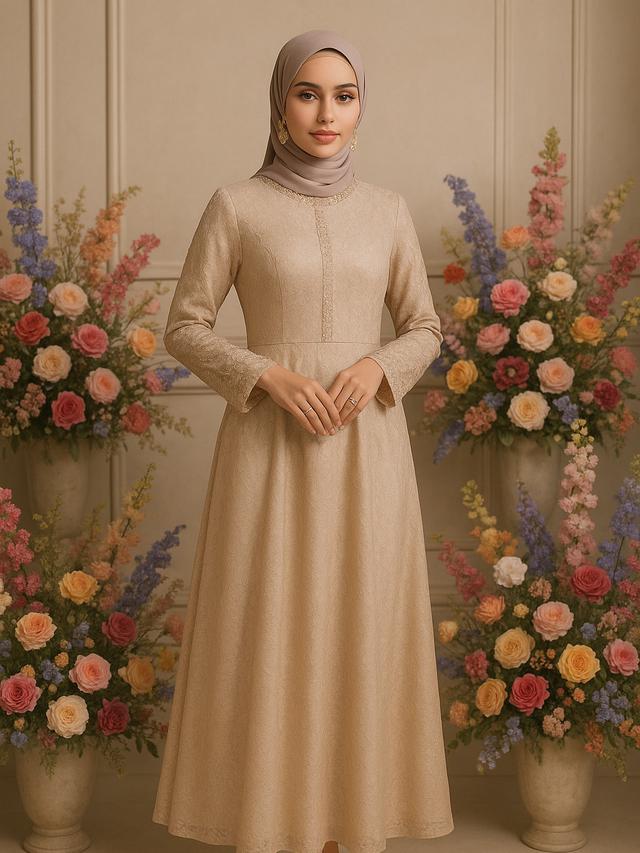 7 Model Gamis Payet Simple Tapi Mewah, Tingkatkan Penampilan dengan ...