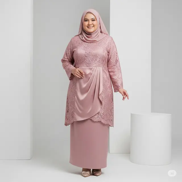 7 Tips Memilih Gamis Brokat untuk Orang Gemuk, Tampil Anggun dan ...