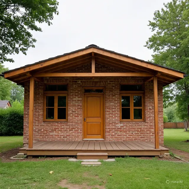 8 Desain Rumah Sederhana Bahan Bata dengan Teras Kayu, Solusi Hunian ...