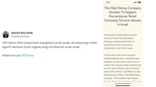 Soleh Solihun Kecam Tindakan Disney Donasi Rp31 M ke Israel: Malah Kasih Bantuan Negara yang ...