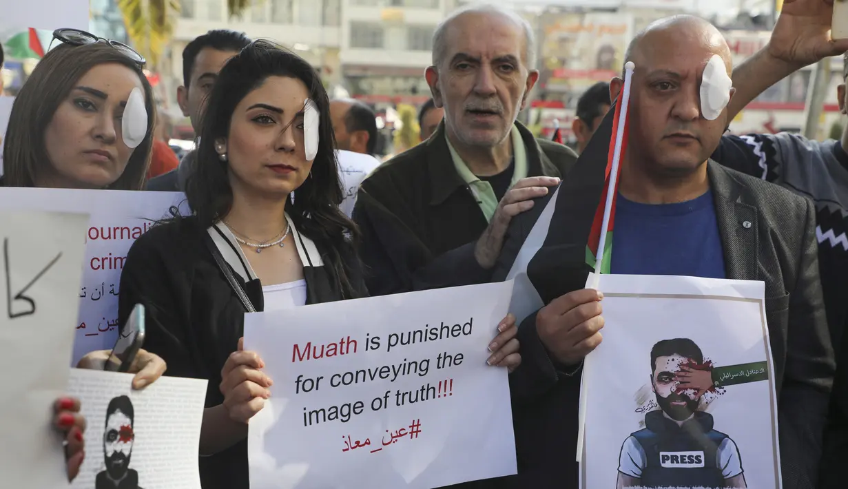 FOTO: Israel Lukai Wartawan Foto, Jurnalis Palestina Gelar Aksi ...