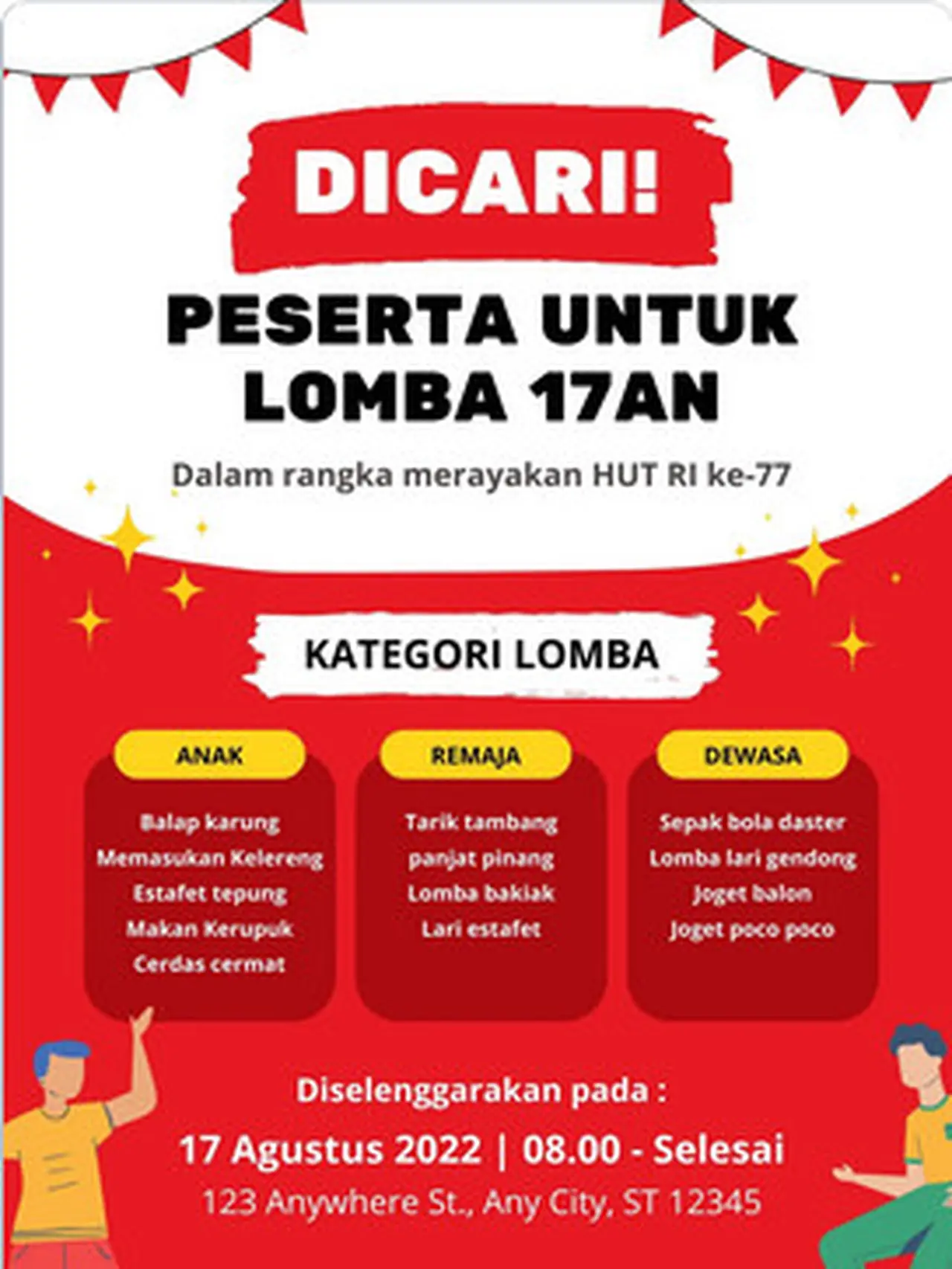 9 Contoh Brosur Lomba 17 Agustus Unik dan Baru, Begini Cara Membuat ...