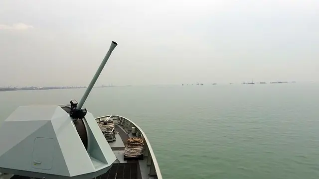 PT PAL Sukses Jalankan Uji Tembak Meriam 57MM di KRI Halasan-630 ...