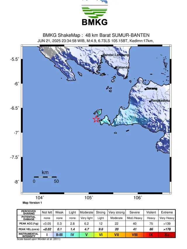 Gempa M4,9 Guncang Sumur Banten, Terasa hingga Sukabumi - News Liputan6.com